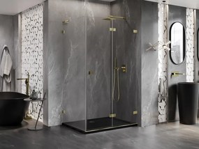 Mexen Lunar-F L, sprchový kout pravý 95 x 70 cm, 8mm čiré sklo, zlatý profil, 836L-095-070-50-00-P