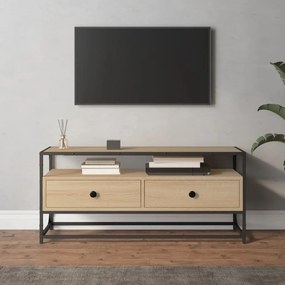 TV skříňka Elida - 100x35x45 cm - kompozitní dřevo + ocel | dub sonoma