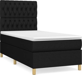 Box spring postel s matrací černá 90x190 cm textil 3142539
