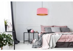 Závěsné svítidlo Mediolan, 1x růžové/zlaté textilní stínítko, (výběr ze 2 barev konstrukce), (fi 40cm)