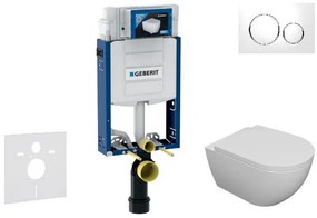 Geberit Kombifix - Set předstěnové instalace, klozetu Oudee a sedátka softclose, tlačítko Sigma20, bílá/chrom SANI15CA3101