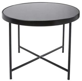 Present time Velký kulatý černý stolek se skleněnou deskou Smooth 60cm Leitmotiv