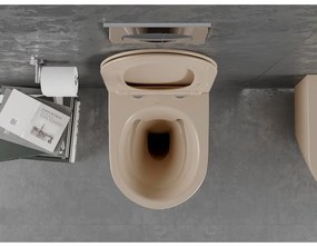 Mexen Lena, závěsná toaletní mísa 480x360x355 mm s pomalu padajícím sedátkem, cappuccino matná, 30224064