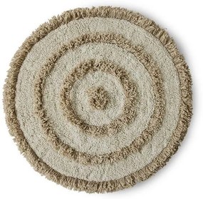 Béžová kulatá bavlněná koupelnová předložka Bath mat - Ø 80 cm