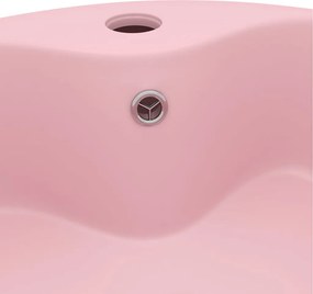 Luxusní umyvadlo s přepadem matné růžové 36 x 13 cm keramické 147032
