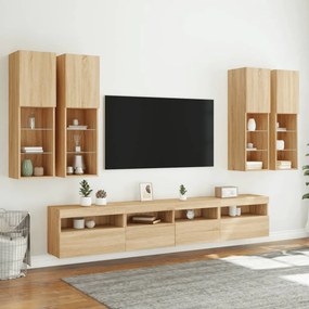 7dílná obývací stěna s LED osvětlením dub sonoma 3216773