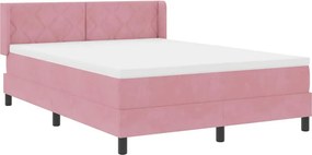 Postel s boxspringem s čelo Růžová 200 x 160 cm samet 3341533