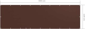 Balkónová zástěna hnědá 120 x 400 cm oxfordská látka 135077