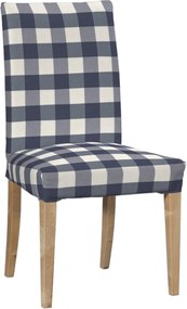 Potah na židli IKEA  Henriksdal, krátký barva tmavě modrá látka vzorované