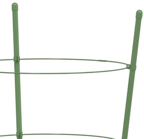 Opory pro zahradní rostliny se 4 kroužky 5 ks zelené 90 cm ocel