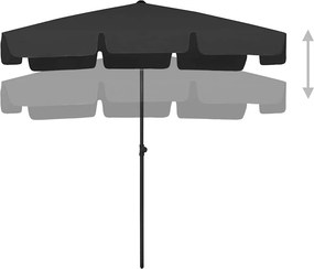 Plážový slunečník černý 200 x 125 cm 314733