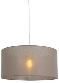 Venkovská závěsná lampa bílá s odstínem taupe 50 cm - Combi 1