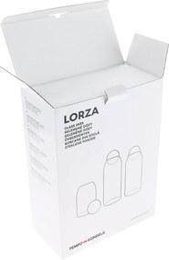 TEMPO-KONDELA LORZA, skleněné dózy, set 3 ks, se zátkou, sklo/korek