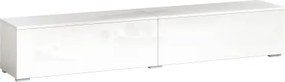 HOMCOM závěsný TV nábytek až do 190,5 cm s push-to-open dveřmi, 180x33x30 cm, lesklá bílá
