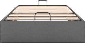 Osmanský rám postele bez matrací tmavě šedá 100x200 cm textil 3310855