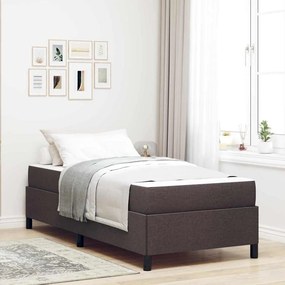 Postel s boxspringem Tmavě hnědá 100 x 200 cm textil 3398839
