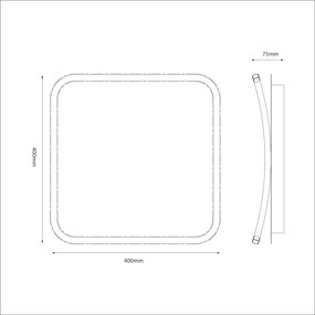 Stropní LED svítidlo Cali Square, 1x LED 30w, 4000k, b