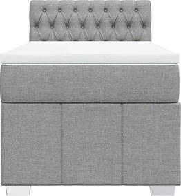 Box spring postel s matrací světle šedá 80 x 200 cm textil 3286902