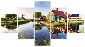Obraz nizozemských mlýnů (125x70 cm)