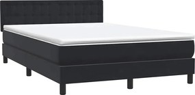 Box spring postel s matrací černá 160x210 cm samet 3316601