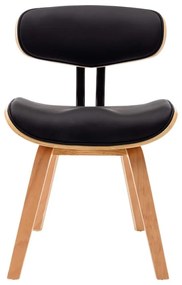 Petromila Jídelní židle 6 ks černé ohýbané dřevo a umělá kůže
