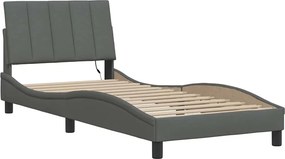 Rám postele bez matrace Hanko tmavě šedá 90 x 190 cm textil 3310427
