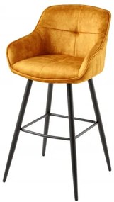 Noble Home Hořčičná sametová barová židle Euphoria