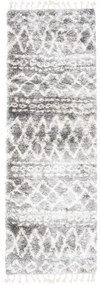 Kusový koberec shaggy Apache šedý atyp 80x250cm
