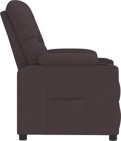Polohovací křeslo tmavě hnědé textil 339107