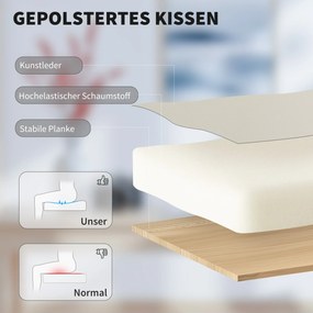 HOMCOM ergonomická kancelářská židle s nastavitelným opěradlem, vysouvatelnou opěrkou nohou, polstrovaným sedákem z ekokůže, výškově nastavitelná — b…