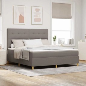 Postel s boxspringem s čelo Taupe 180 x 200 cm textil 3339641