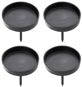 ADVENT Sada bodců na svíčku 8 cm 4 ks - černá