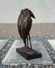 Bronzová socha - Pár marabu exotická soška ptáků