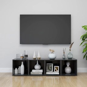 805506 vidaXL TV stolky 4 ks šedé 37 x 35 x 37 cm kompozitní dřevo