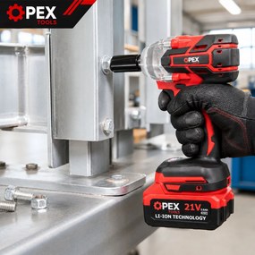 OPEX TOOLS Sada 2 v 1: vrták a šroubovák + akumulátový rázový klíč, 2x aku 21 v, 3 ah