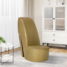 Křeslo s vysokým podpatkem zlaté umělá kůže 248650