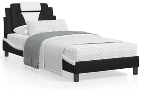 vidaXL Rám postele s čelem černý a bílý 80 x 200 cm umělá kůže