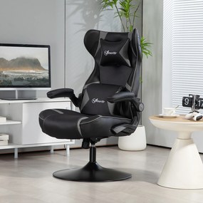 Herní židle Vinsetto s funkcí houpání a kývání, ergonomická židle k počítači, výškově nastavitelná, otočná kancelářská židle s reproduktorem, max. no…