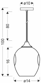 Černo-hnědý závěsný lustr Aspa pro žárovku E27  - Candellux