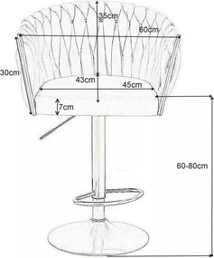 LuxuryForm DESIGN Barová židle NORDEN VELUR na černém talíři - latte