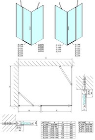 Polysan, ZOOM LINE sprchová boční stěna 900mm, čiré sklo, ZL3290