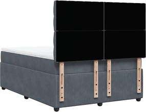 Box spring postel s matrací tmavě šedá 160x200 cm samet 3292389