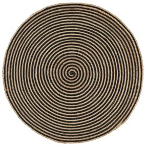 Ručně vyrobený koberec z juty spirálový design černý 90 cm 133719