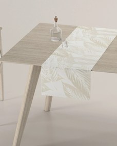 Stolní běhoun barva zelená látka lesklé, pletený vzor, vzorované