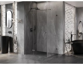 Mexen Lunar T, sklápěcí sprchový kout levý 110 x 70 cm, 8mm čiré sklo, grafitový profil, 834T-110-070-95-00-L
