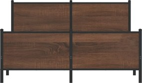 Kovový rám postele bez matrace hnědý dub 160 x 200 cm 3301372