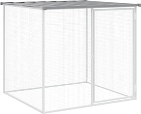 Klec pro kuřata se střechou světle šedá 403 x 98 x 90 cm ocel 3189055