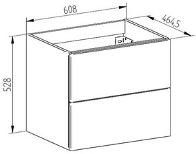 EBS KUBA Skříňka umyvadlová 61 cm, bílá