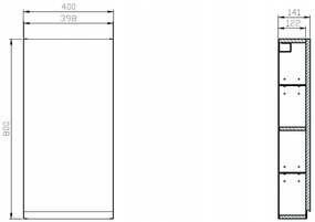 Cersanit Moduo, koupelnová skříňková souprava s umyvadlem na desku 80x45x95 cm, bílá lesklá-dub, S801-447