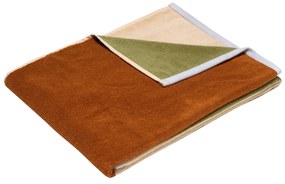 Hübsch Bavlněná osuška Block Brown/Multicolour 70 x 140 cm, multi barva, textil